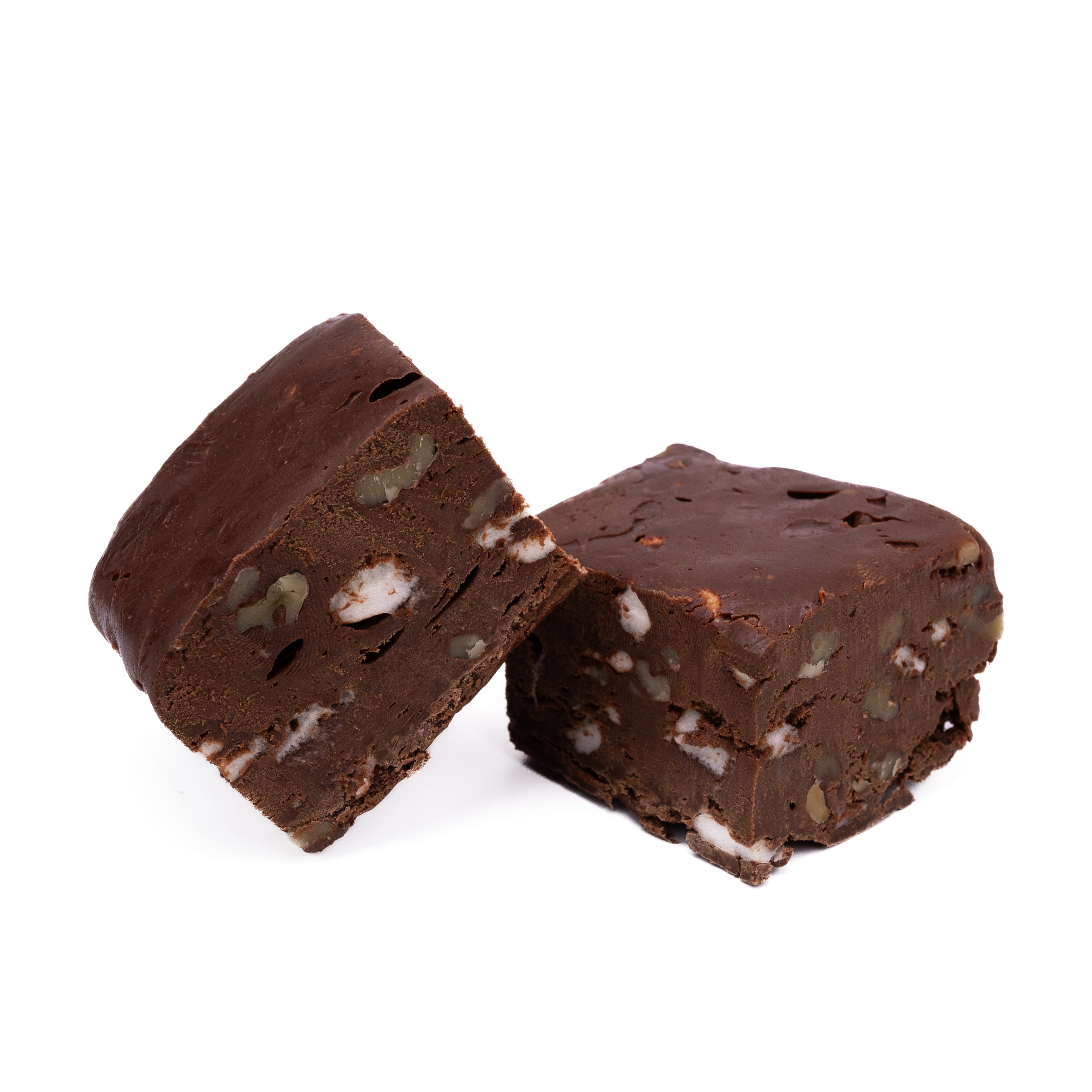 Rocky Road Fudge -1 Lb – Chocolate Nugget Candy Factory