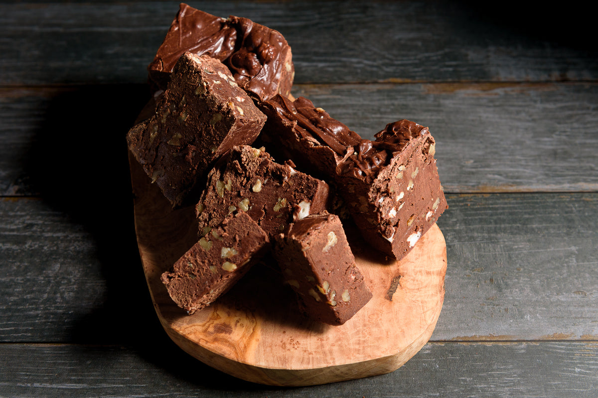 Rocky Road Fudge - 1 LB – Chocolate Nugget Candy Factory